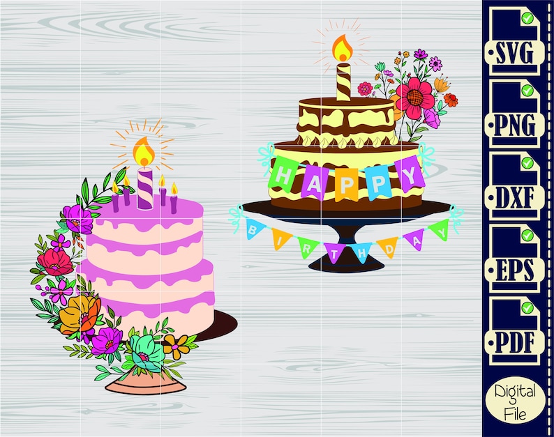 Birthday Cake SVG Happy Birthday Cake SVG Birthday Cake - Etsy