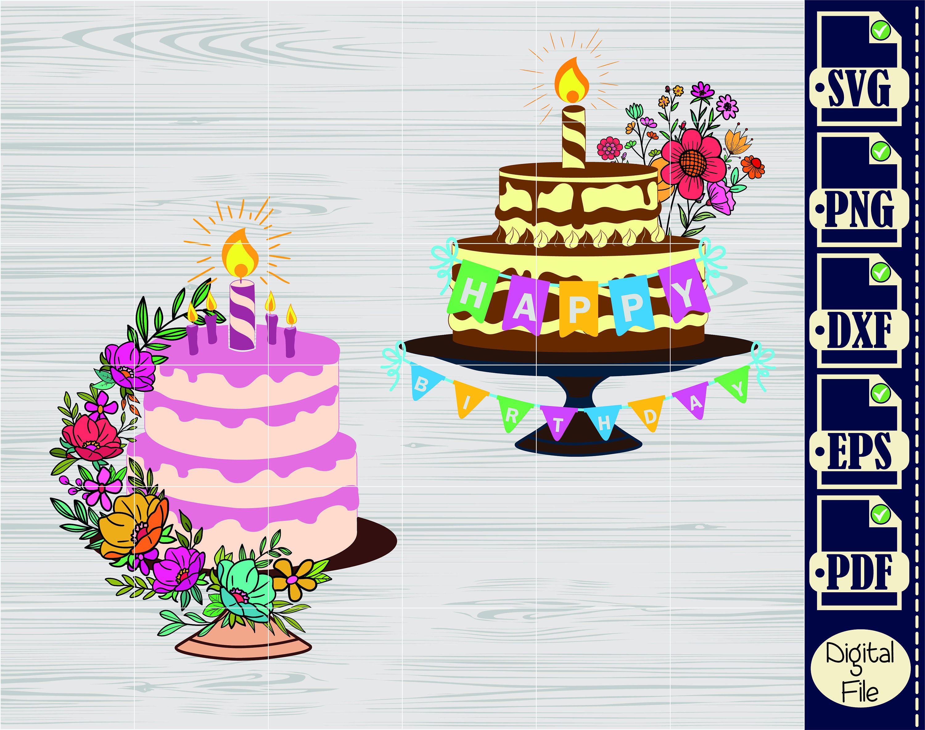 Birthday Cake SVG Happy Birthday Cake SVG Birthday Cake - Etsy Canada