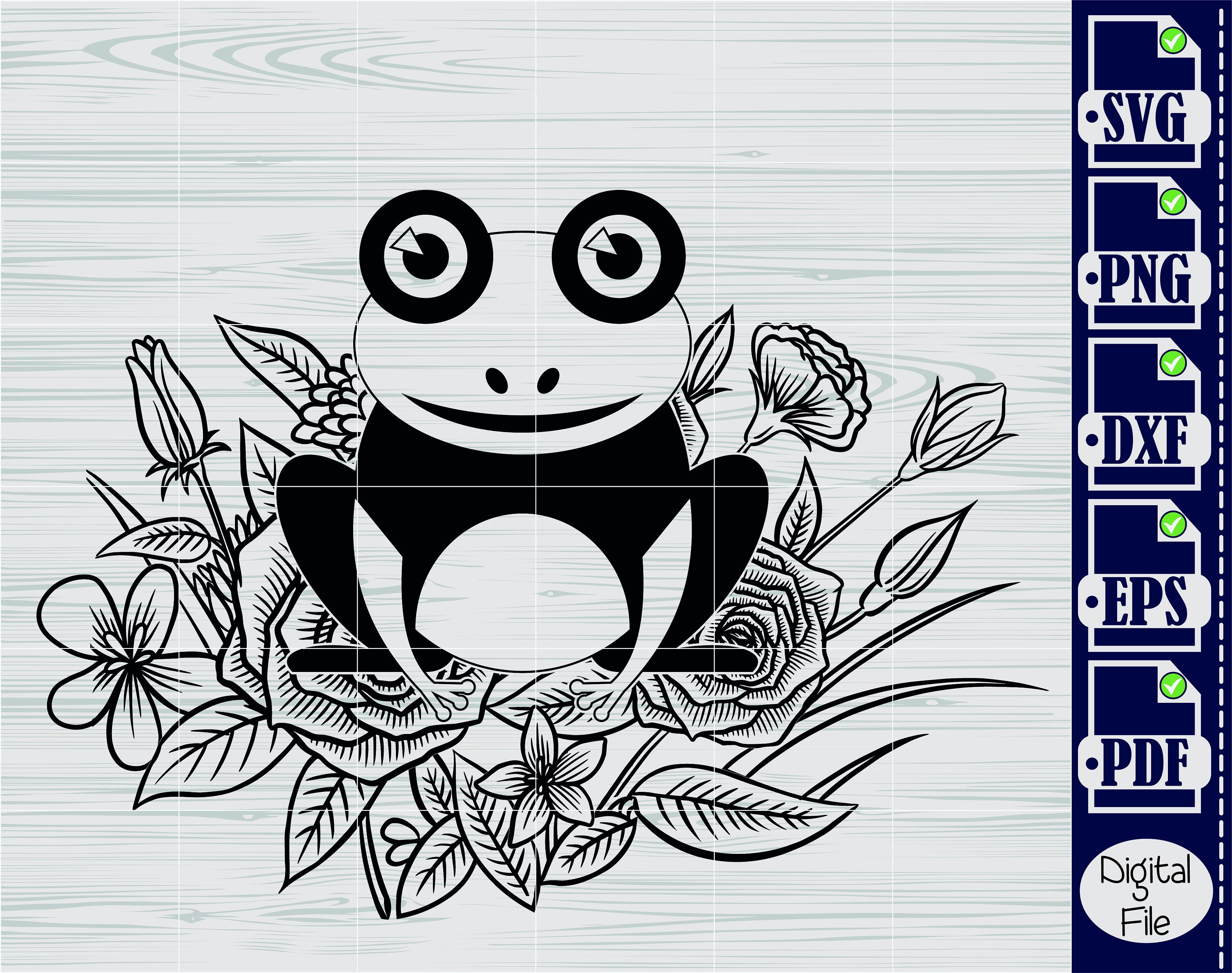 Cute Frog SVG 4 Floral Frog Svg Frog Svg Frog With Flowers - Etsy UK