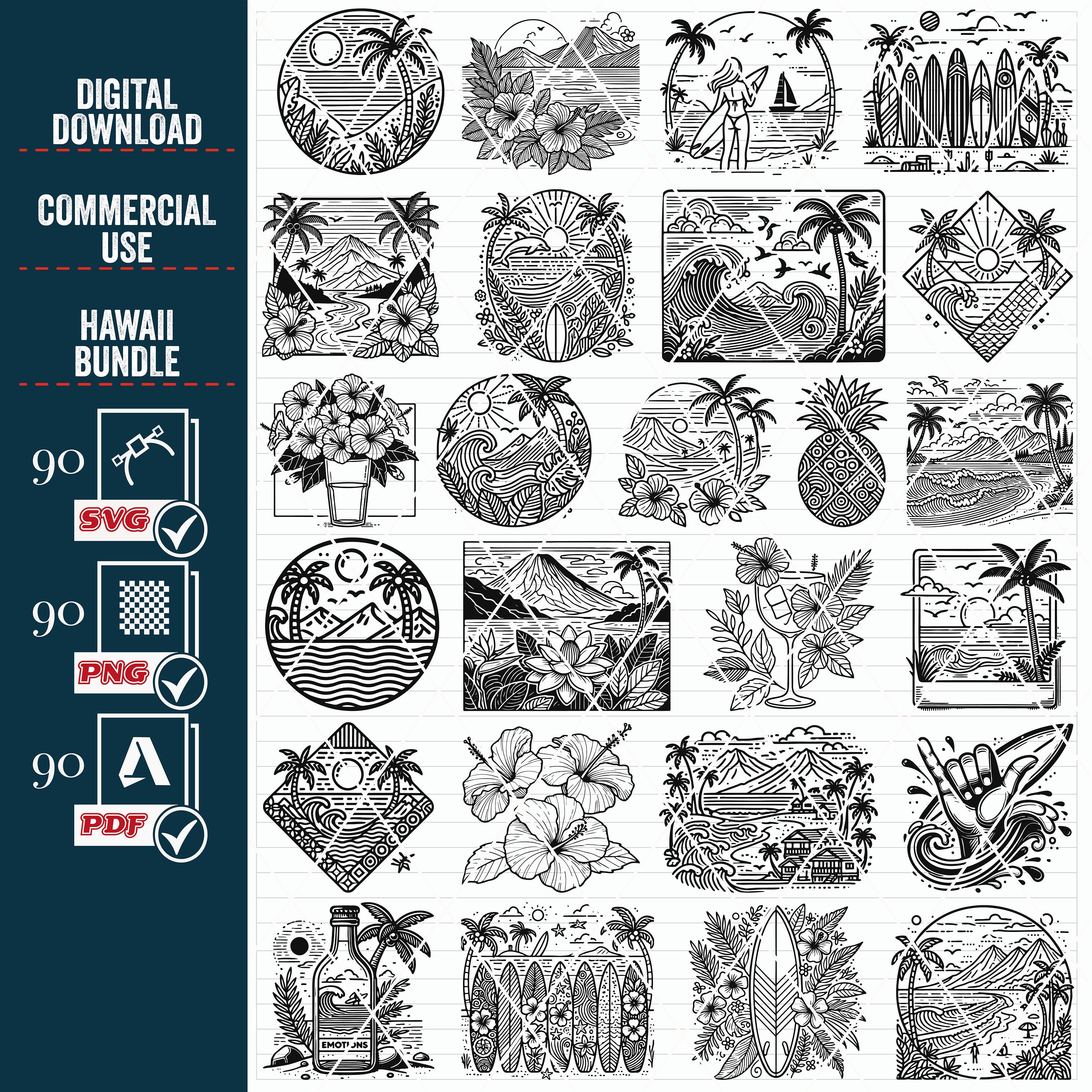 Hawaii SVG MEGA Bundle, Aloha, Beach Cut Files (digital Download) - Etsy