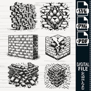 Brick Wall SVG, Brick Wall Svg, Bricks Svg, Brick Wall Clipart, Brick ...