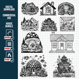 HOUSE SVG Png Bundle,1, House Silhouette Svg, House Vector Svg, Home ...