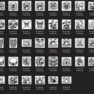 DRUMS SVG PNG Big Bundle, Drum Monogram, Music Clipart, Rock Svg File ...