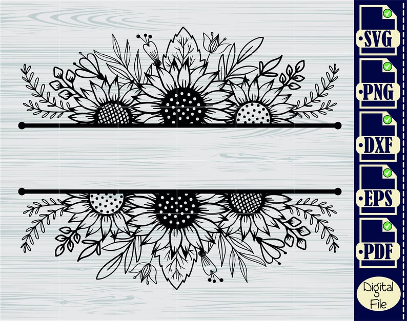Floral Frame Monogram SVG, Flower Border Cut File (digital Download) - Etsy