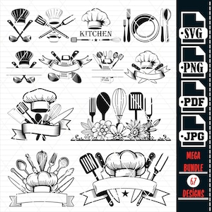 Chef Logo SVG Mega Bundle, Cook Clipart (digital Files) - Etsy