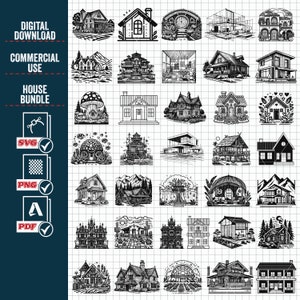 HOUSE SVG Png Bundle,1, House Silhouette Svg, House Vector Svg, Home ...