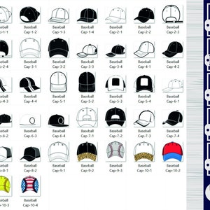 Baseball Cap SVG Bundle, Snapback Hat Cut Files (svg, Png, Dxf, Eps) - Etsy