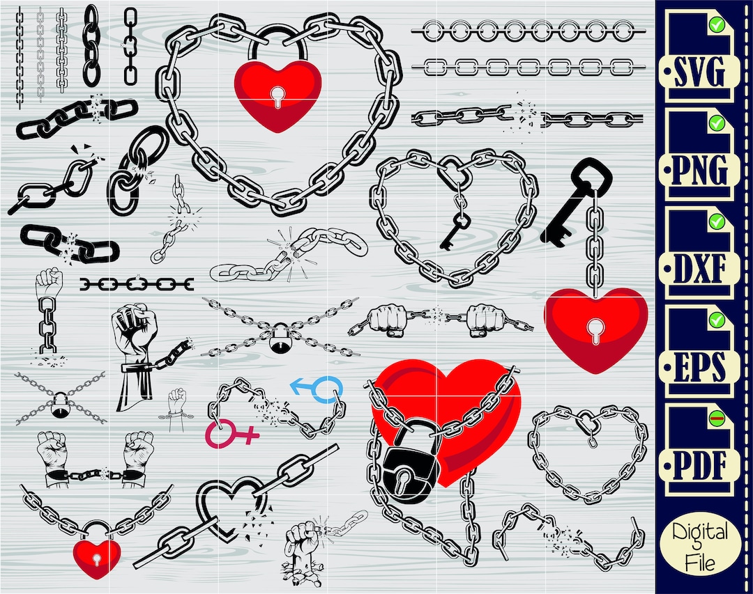Chain SVG, Broken Chain SVG, Chain Clipart, Chain Files for Cricut ...