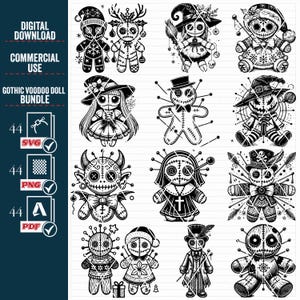 Cute Voodoo Dolls Clipart, Gothic Voodoo Svg, Halloween Voodoo Clip Art ...