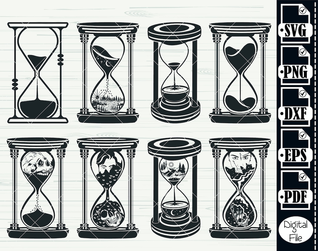 Skull Hourglass SVG, Sun and Moon Svg, Mystical Hourglass Svg ...