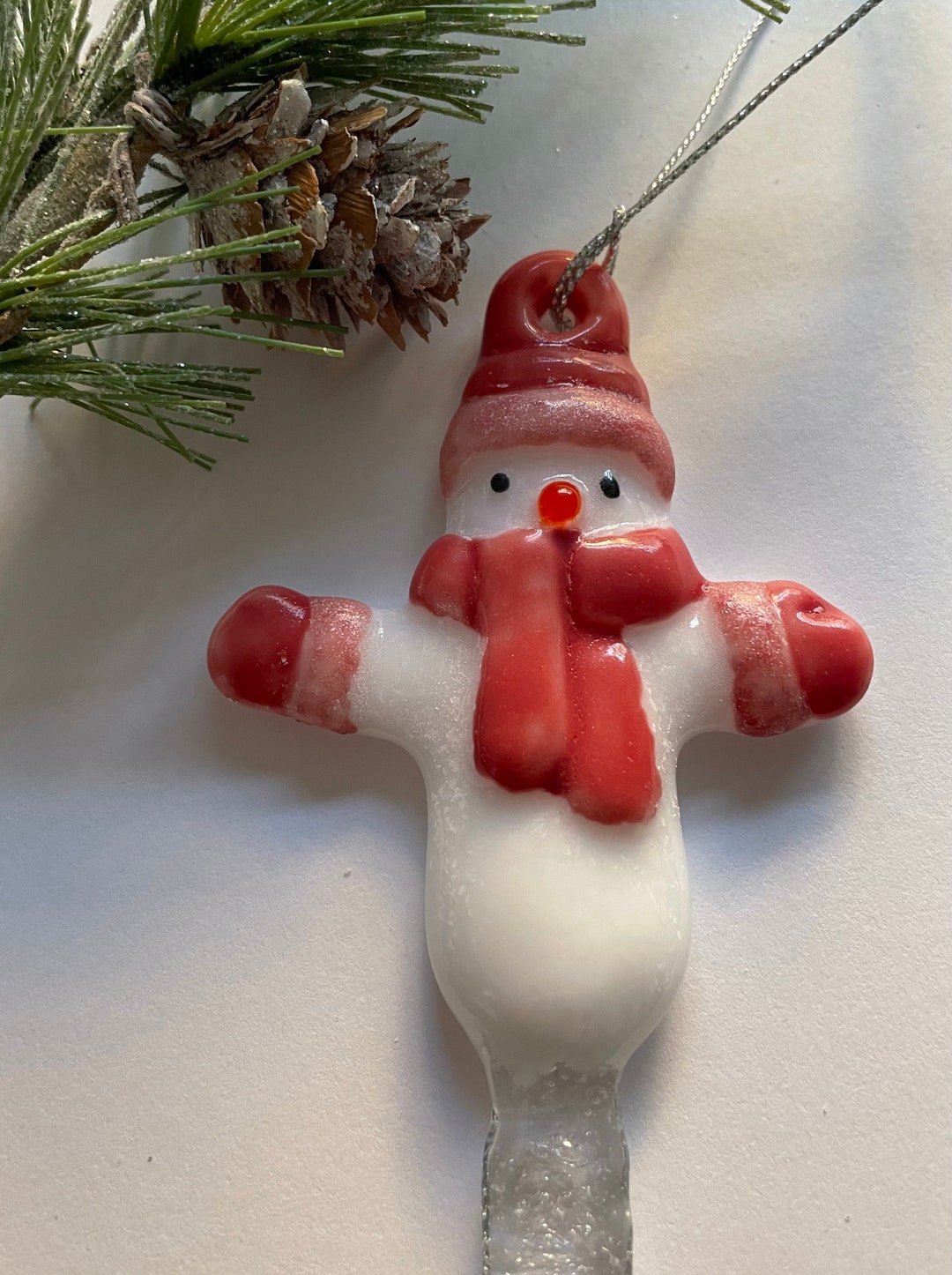 Unique Handcrafted Large Glass Snowman Icicle Christmas Ornament - Etsy