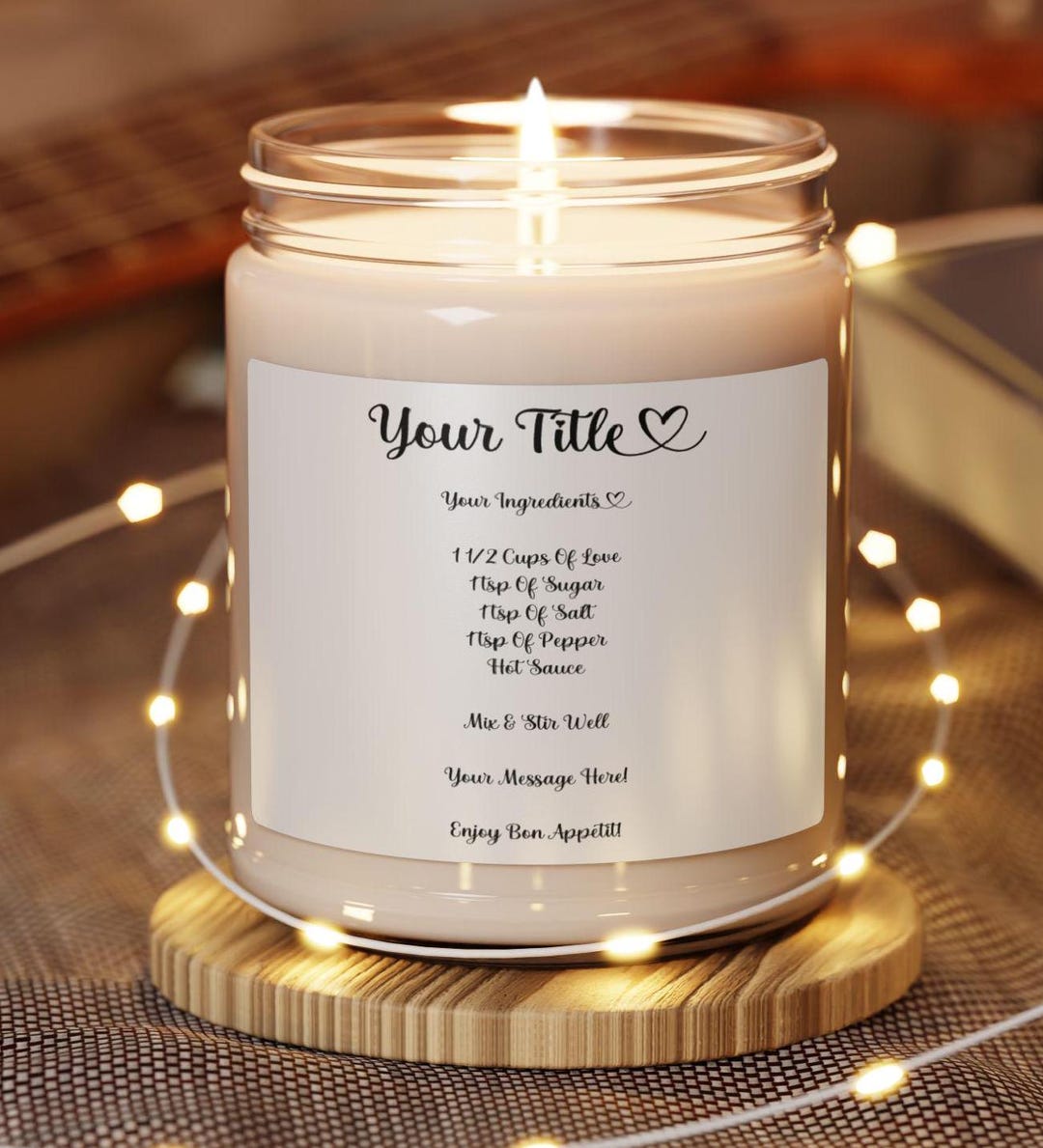 Candle Recipe Hand Written Personalized Scented Coconut Apricot Wax 4oz ...