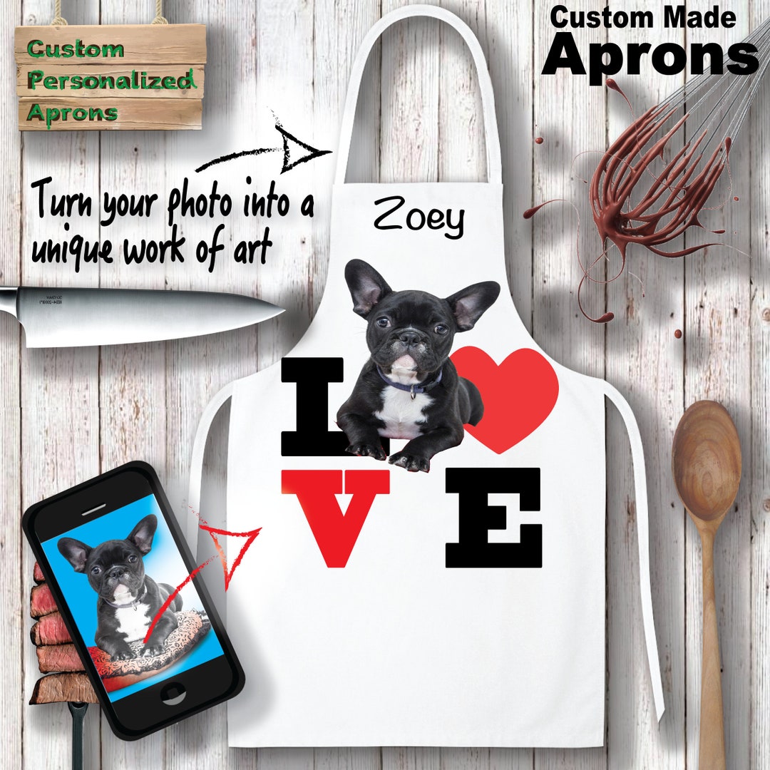 Personalized Dog Faces Apron Custom Photo Apron for Women and Men Funny ...