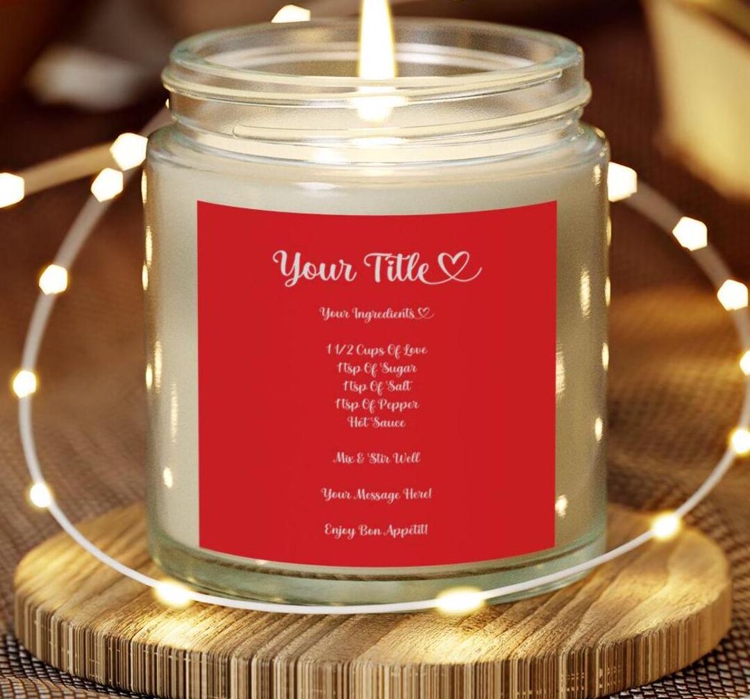 Recipe Hand Written Personalized Scented Coconut Apricot Wax 4oz, 9oz ...