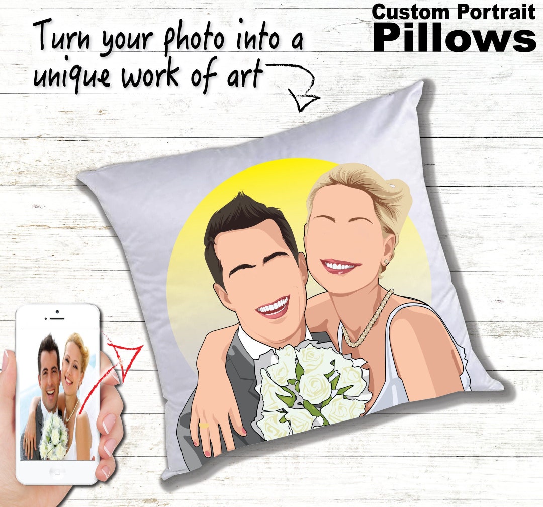 Cartoon Portrait Pillow , Custom Cartoon Pillow , Faceless Cartoon ...