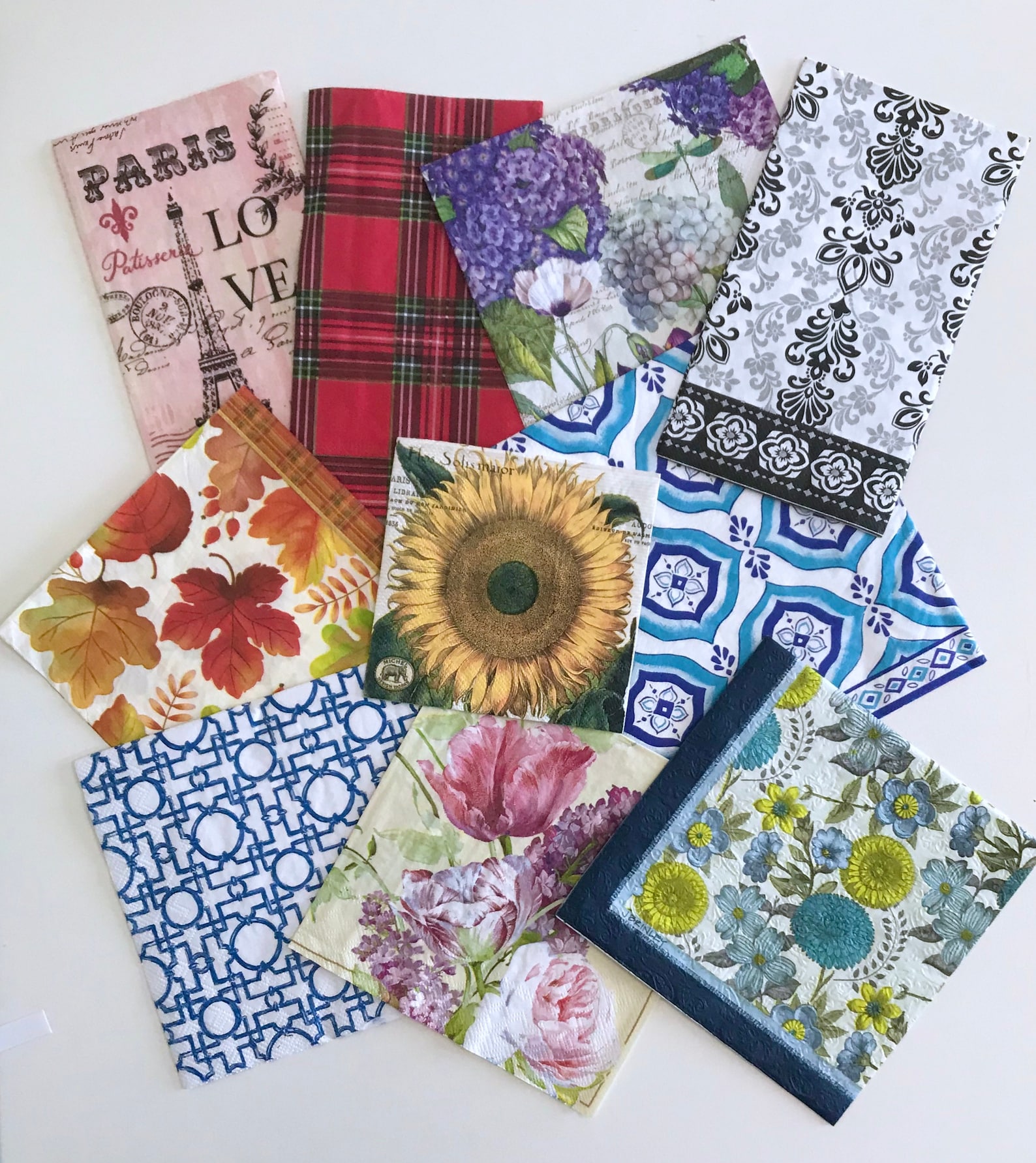 Assorted Mixed Pack of 10 Napkins | Etsy