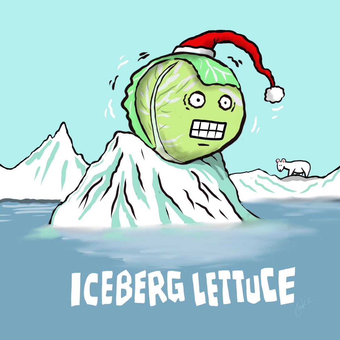 Iceberg Lettuce | Funny Christmas Cards From Baaad Flockers - Etsy