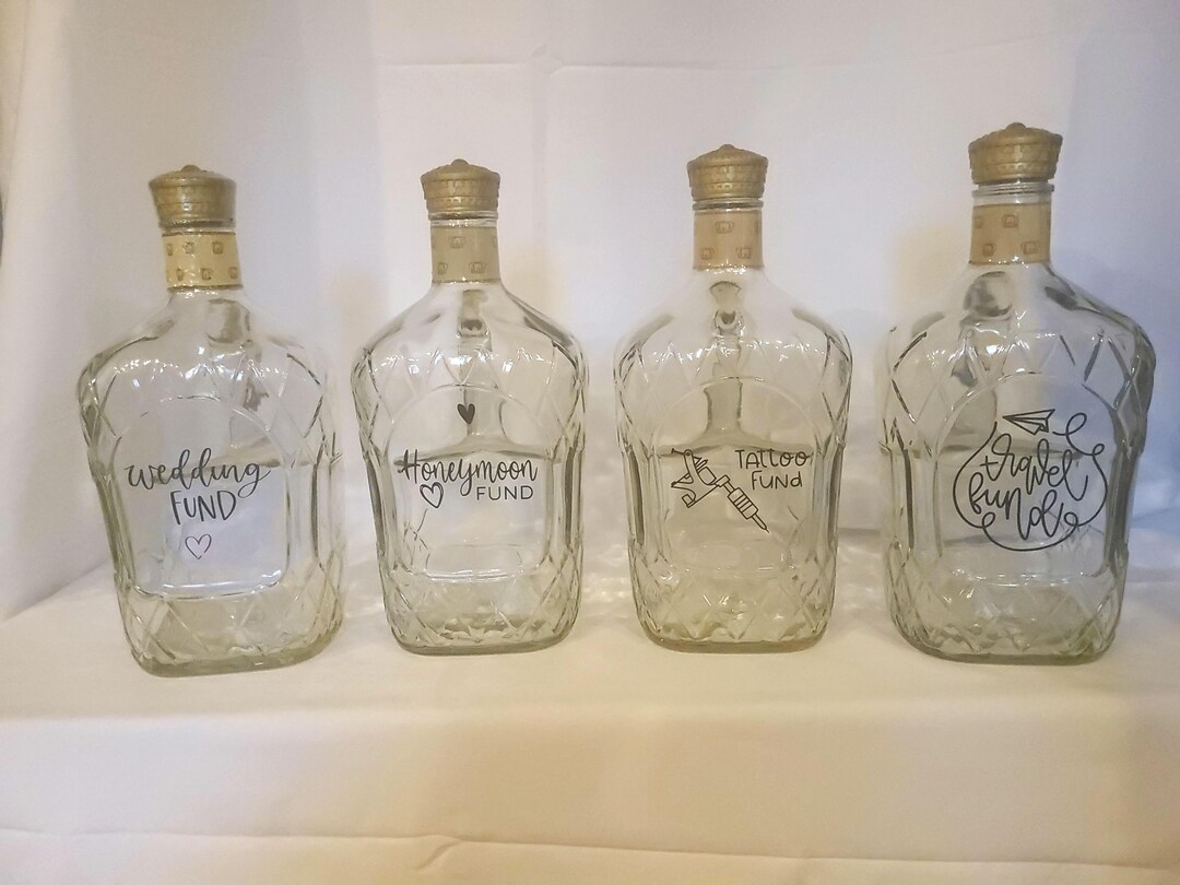 Change Jar, Crown Royal Piggy Bank, Wedding Honeymoon Travel or Tattoo ...