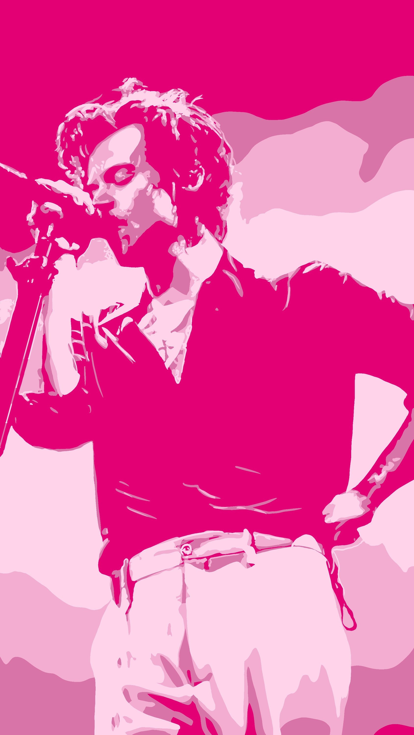 Harry Styles Print in Monochrome Pink | Etsy