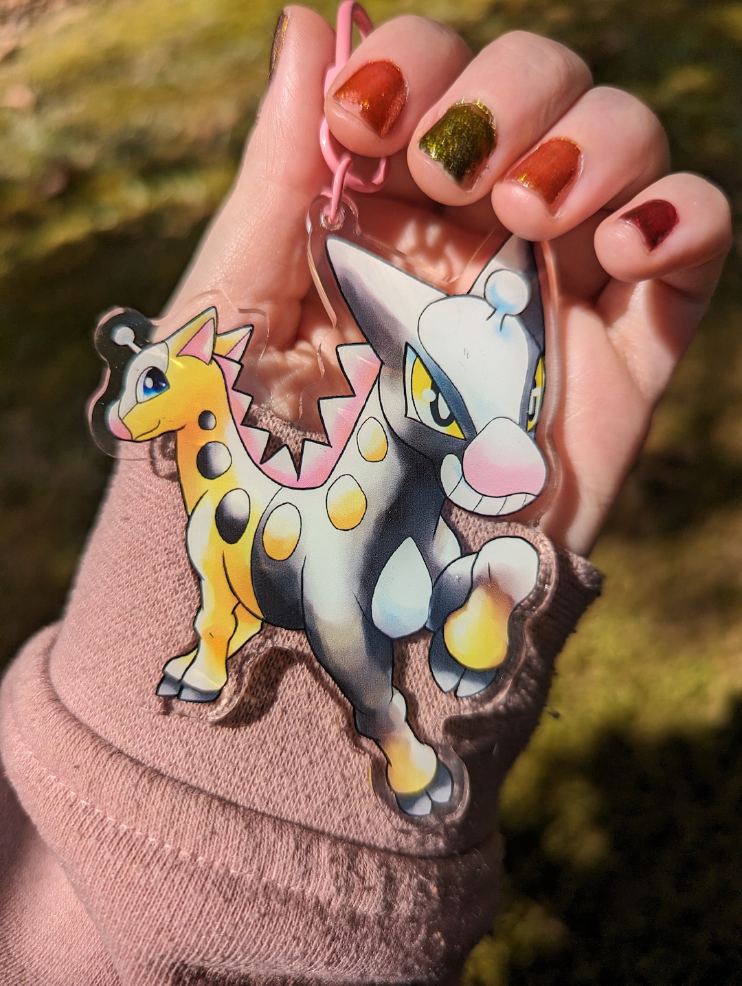 Double Sided Beta Girafarig Acrylic Charm - Etsy