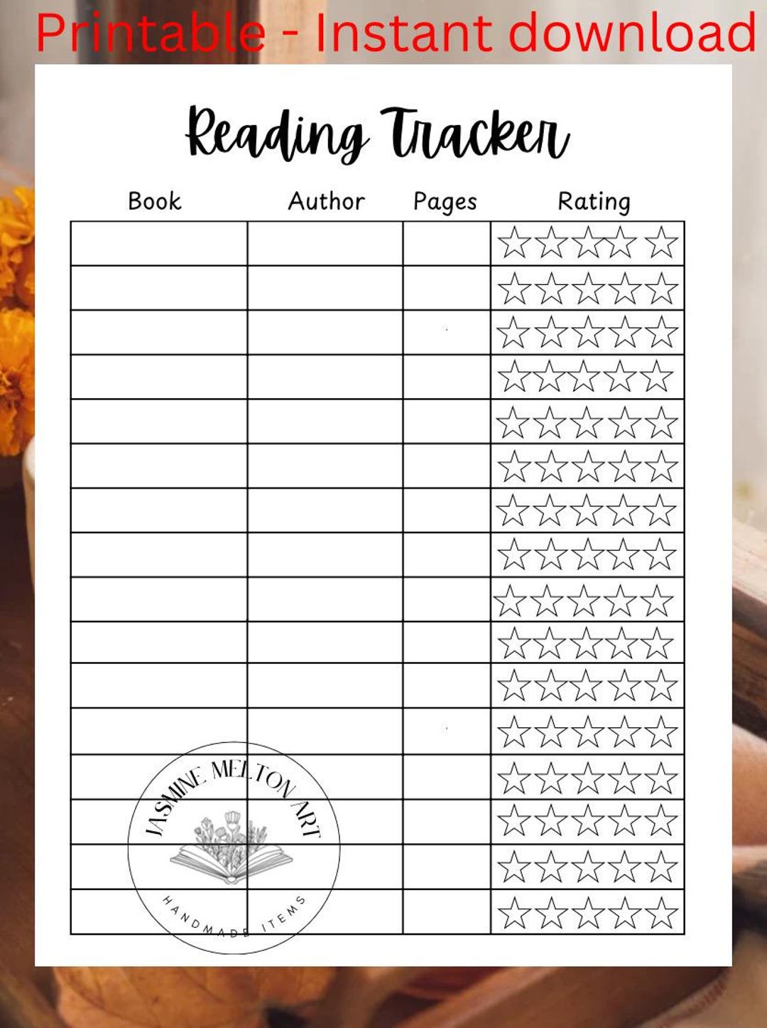 Reading Tracker Template - Etsy