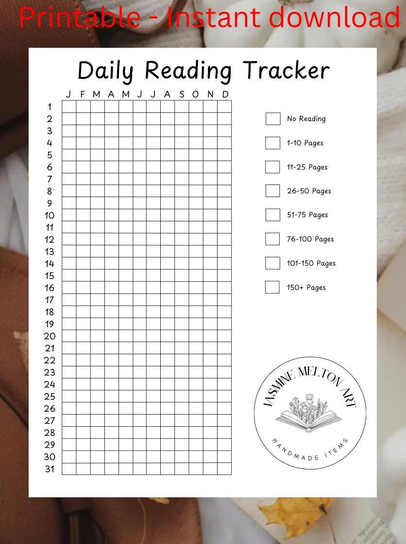 Daily Reading Tracker Template - Etsy