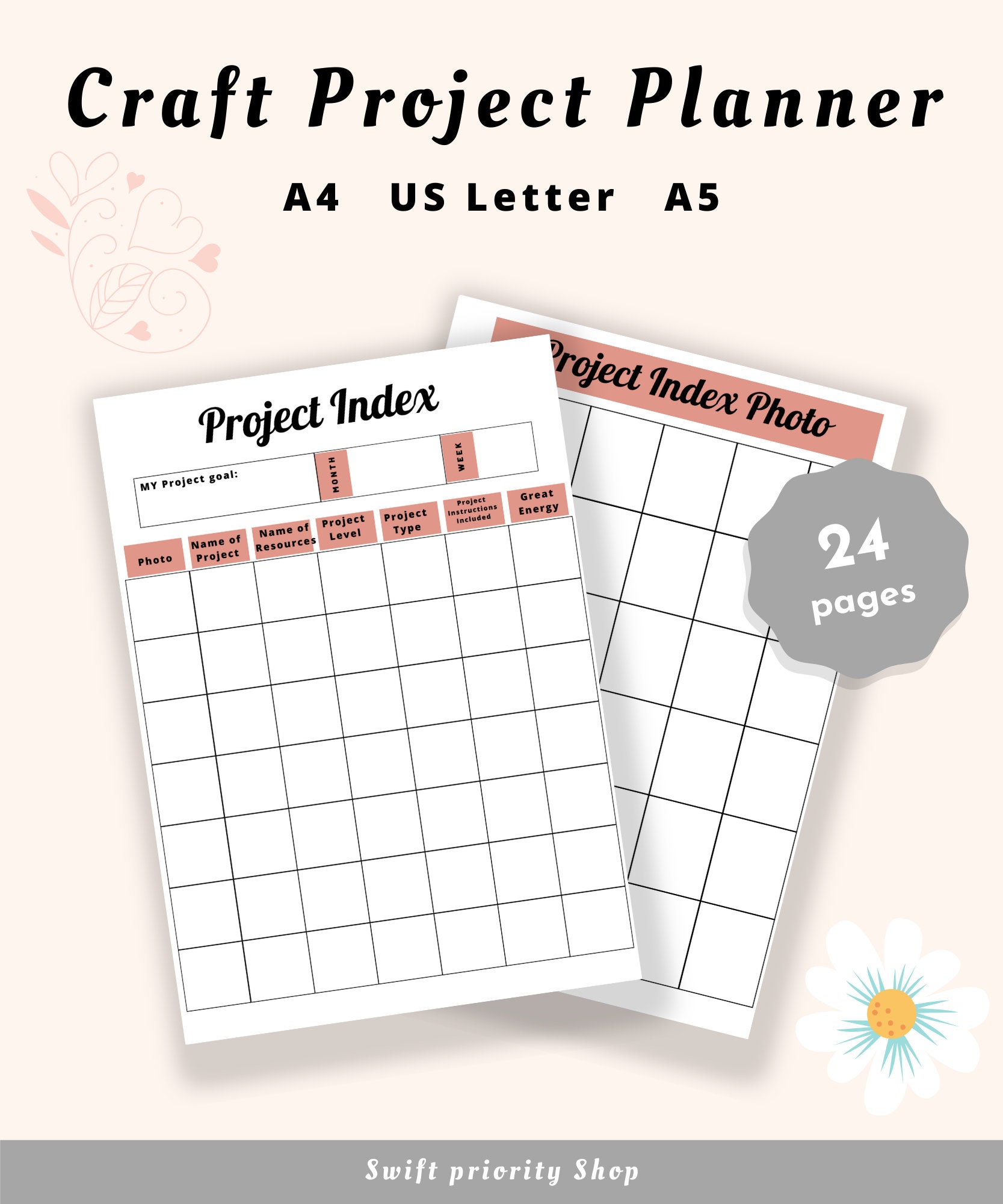 Project Planner, Craft Planner, Project Tracker, DIY Crafters, Project ...