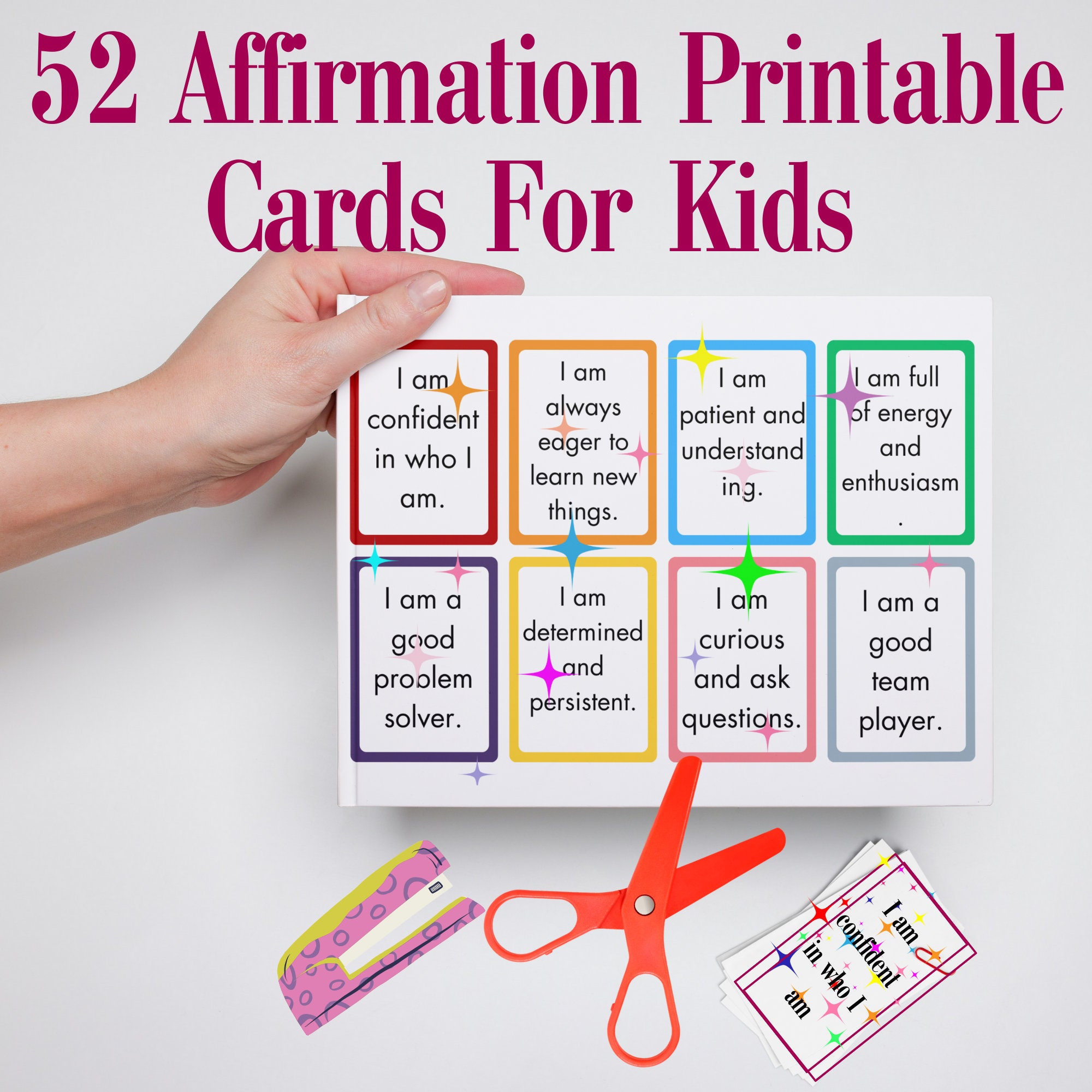 50 Kids Affirmation Printable Cards Growth Mindset for Kids - Etsy