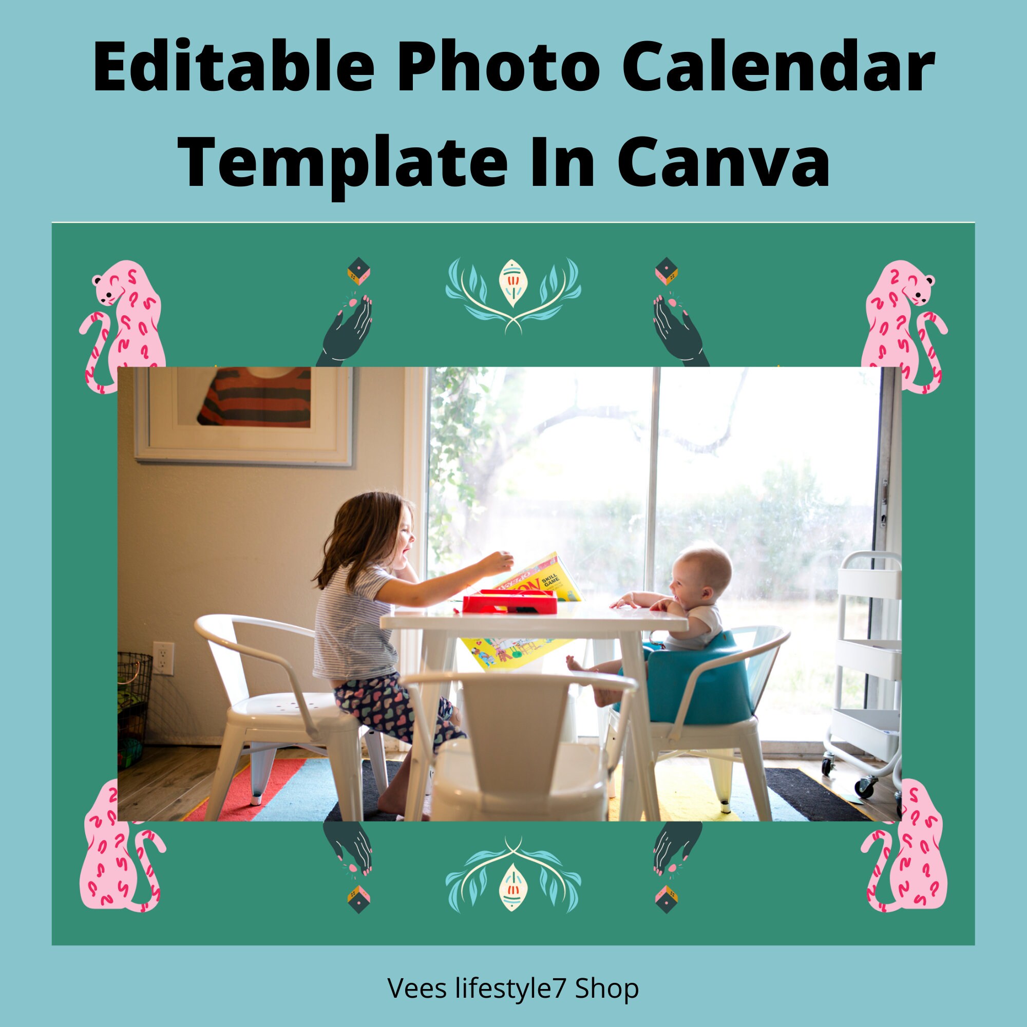 Photo Calendar 2022|calendar Photo Template|editable in Canva ...