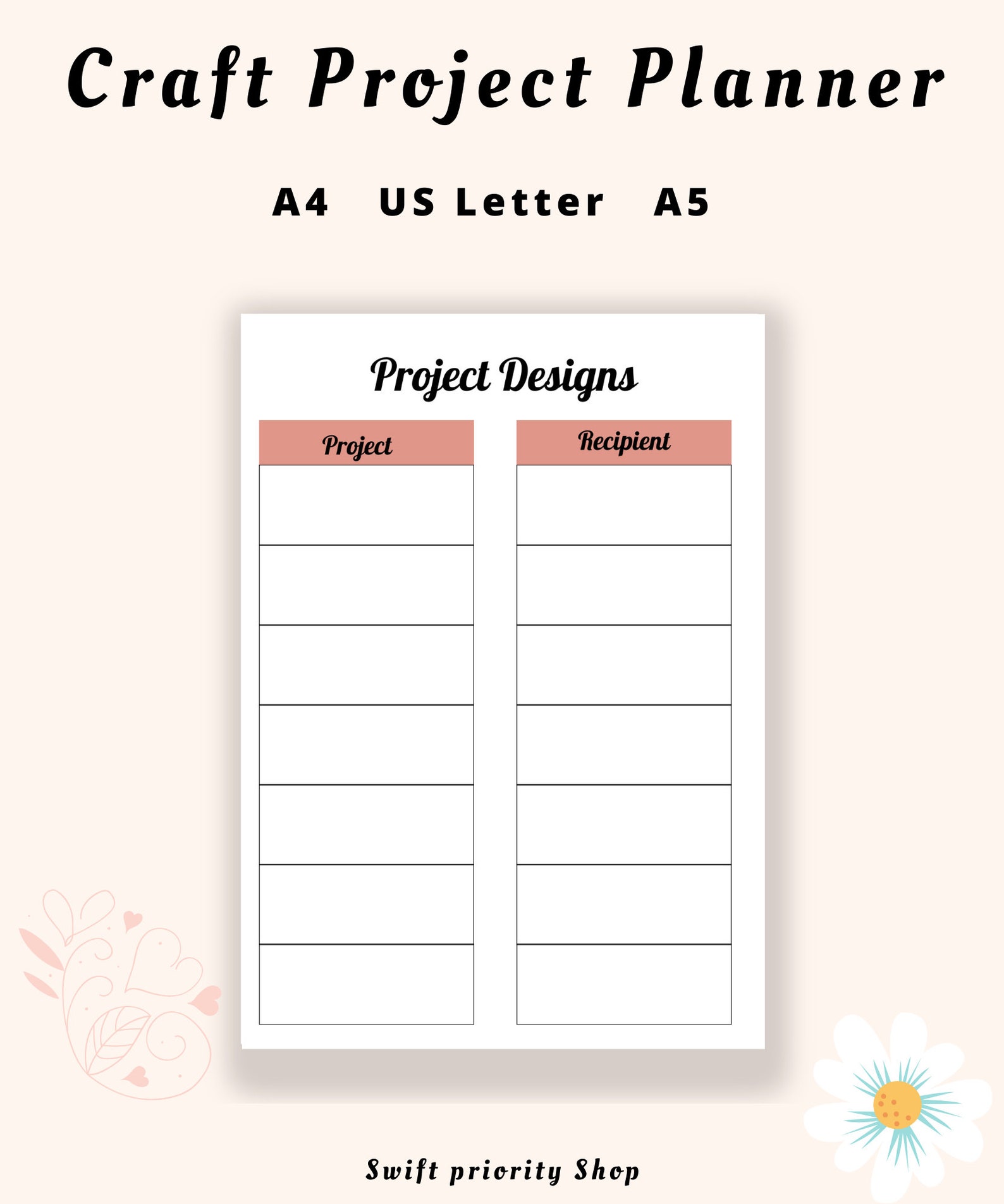 Project Planner, Craft Planner, Project Tracker, DIY Crafters, Project ...
