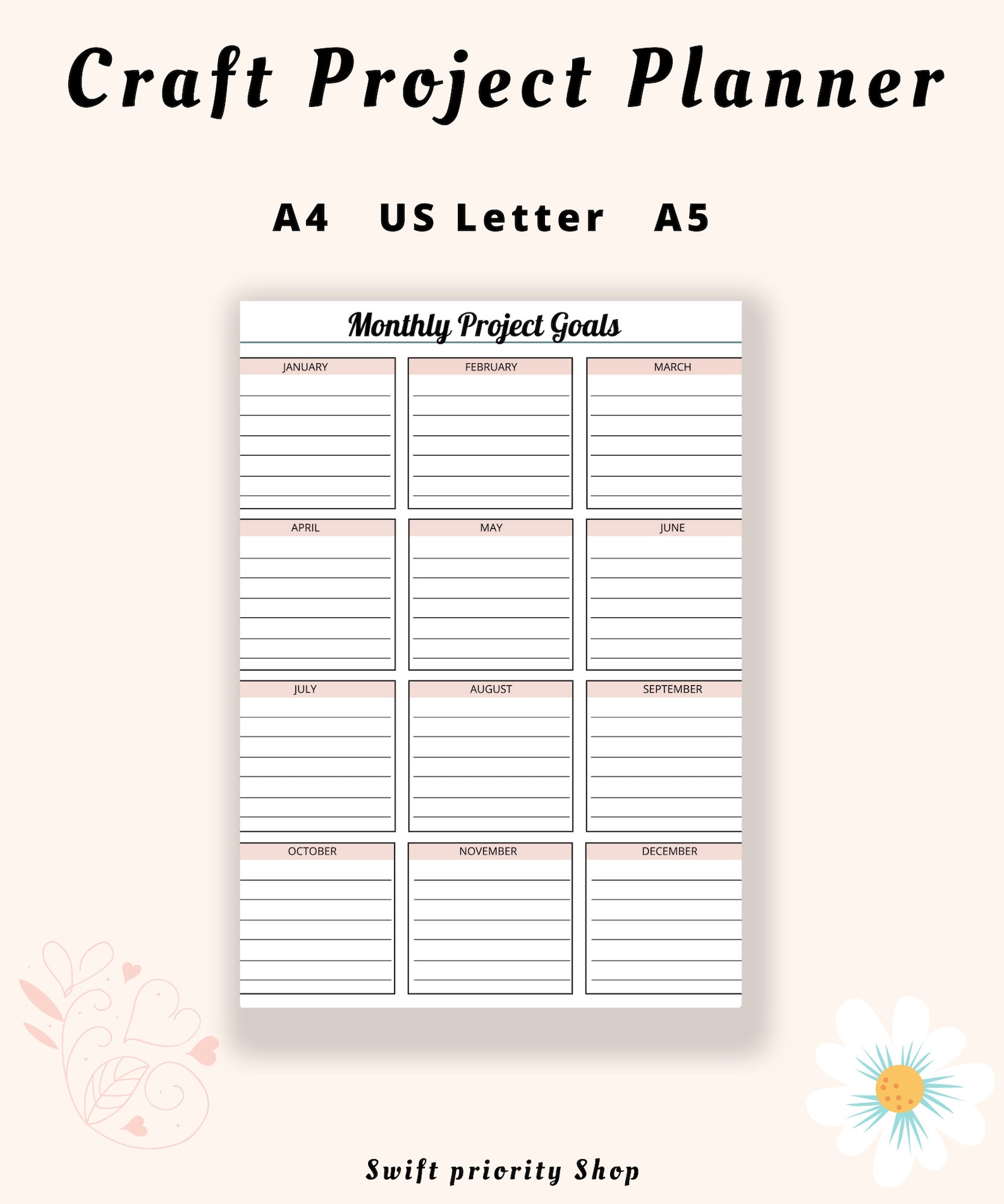 Project Planner, Craft Planner, Project Tracker, DIY Crafters, Project ...