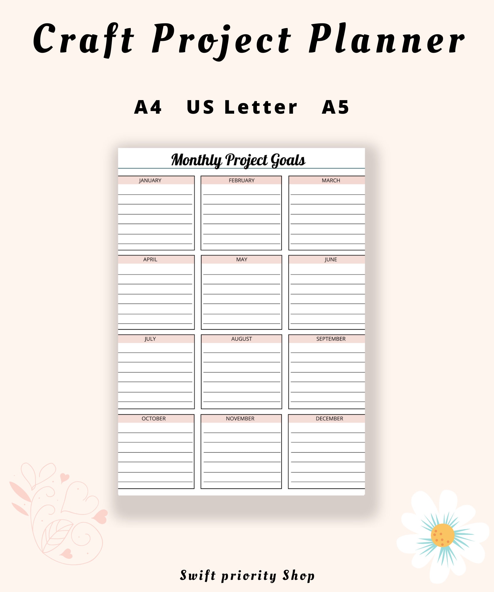 Project Planner, Craft Planner, Project Tracker, DIY Crafters, Project ...
