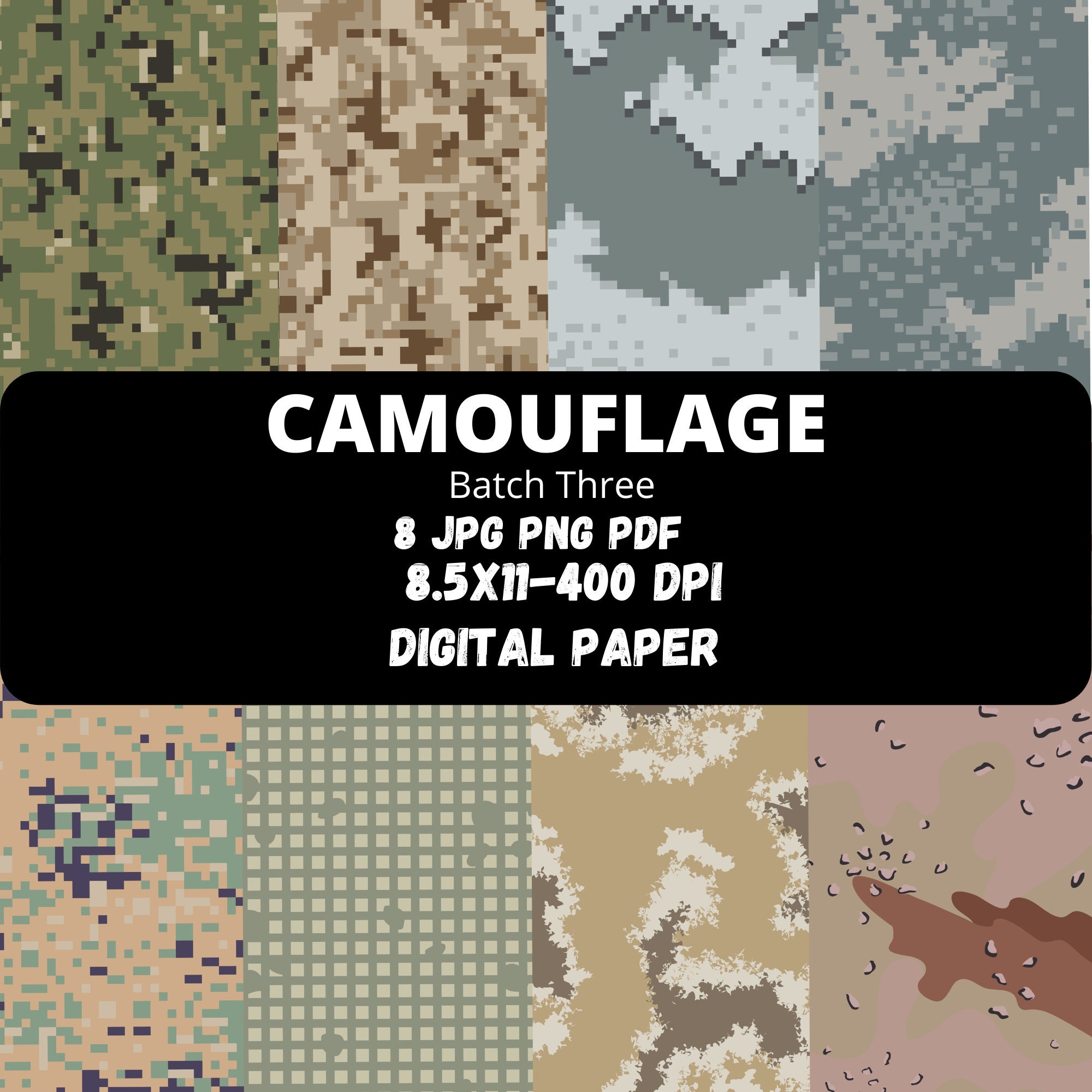 Camouflage Collection|military Pattern Bundle|army Digital Paper ...