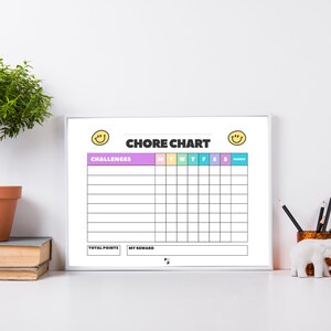 Kids Chore Chart Digital Printable Download A4 - Etsy