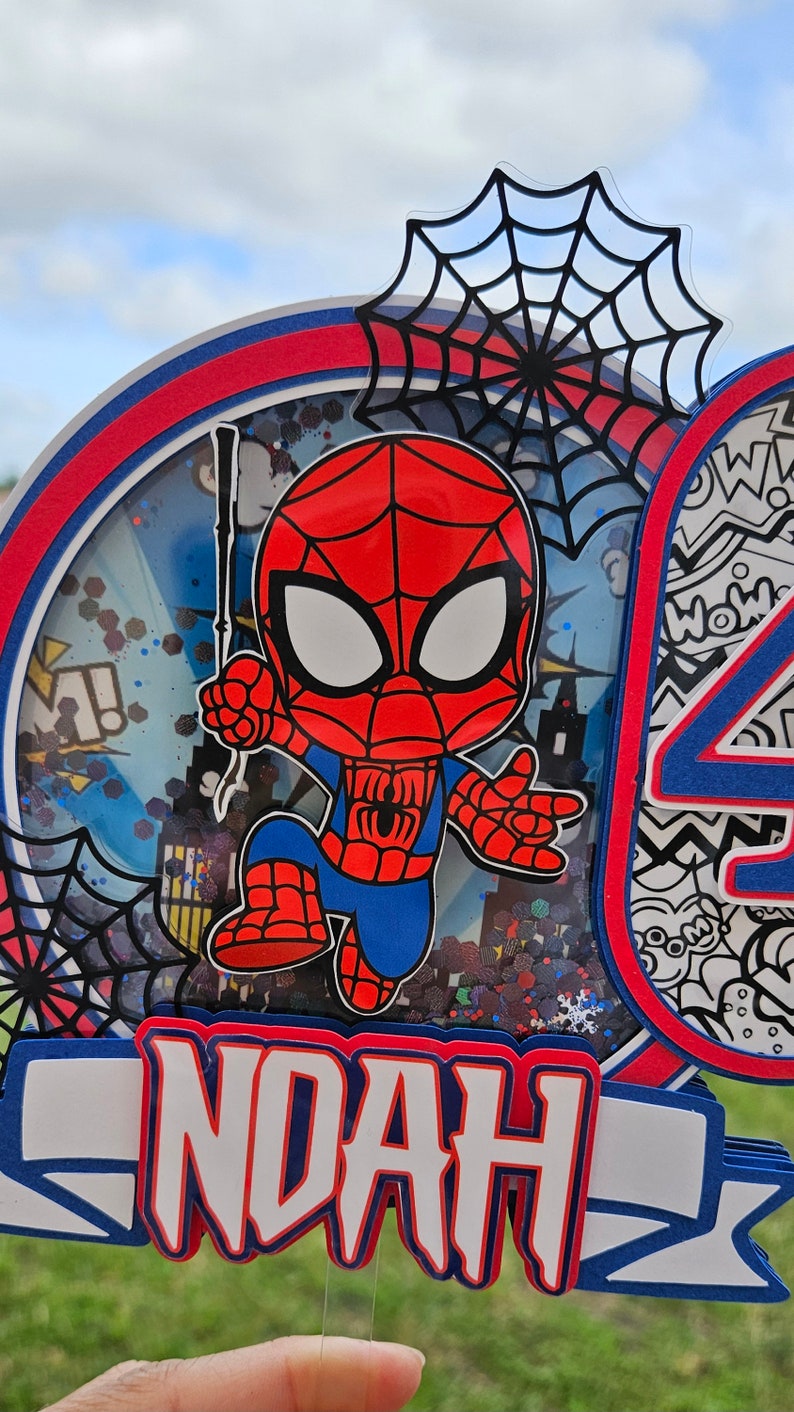 Spider 3D Cake Topper Shaker | Spider Birthday Cake Topper | Friends ...