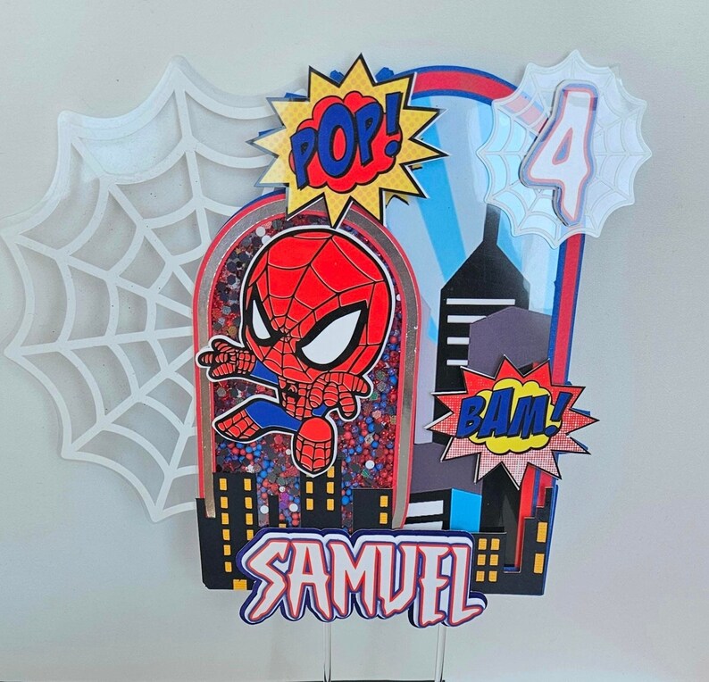 Spider 3D Cake Topper Shaker | Spider Birthday Cake Topper | Friends ...