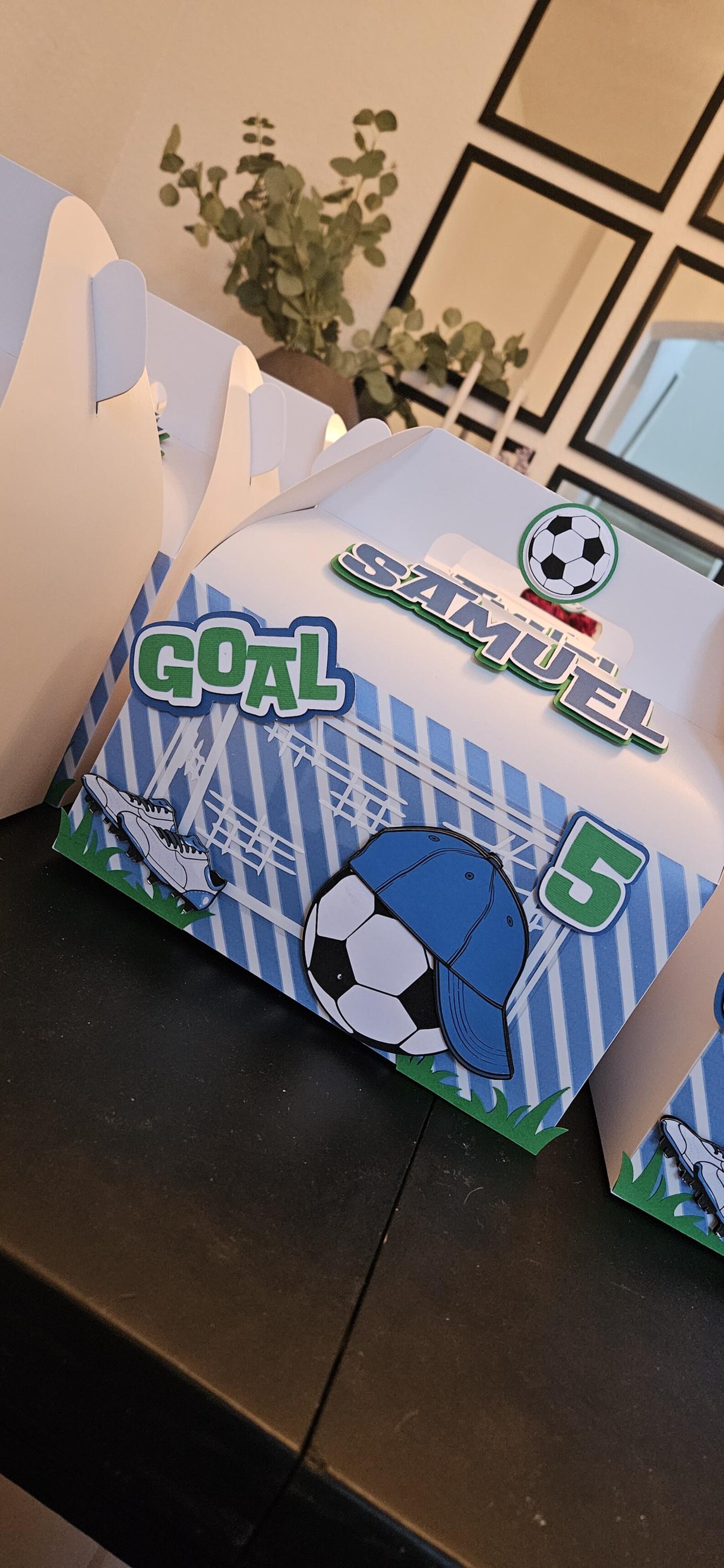 Soccer 3D Favor Box | Soccer Birthday Favor Box | Soccer Party Favors ...