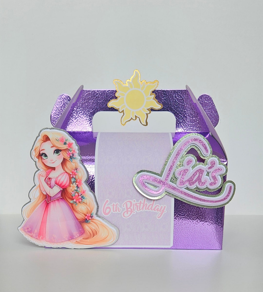 Rapunzel 3D Favor Box | Princess Birthday Favor Box | Girl Party Favors ...