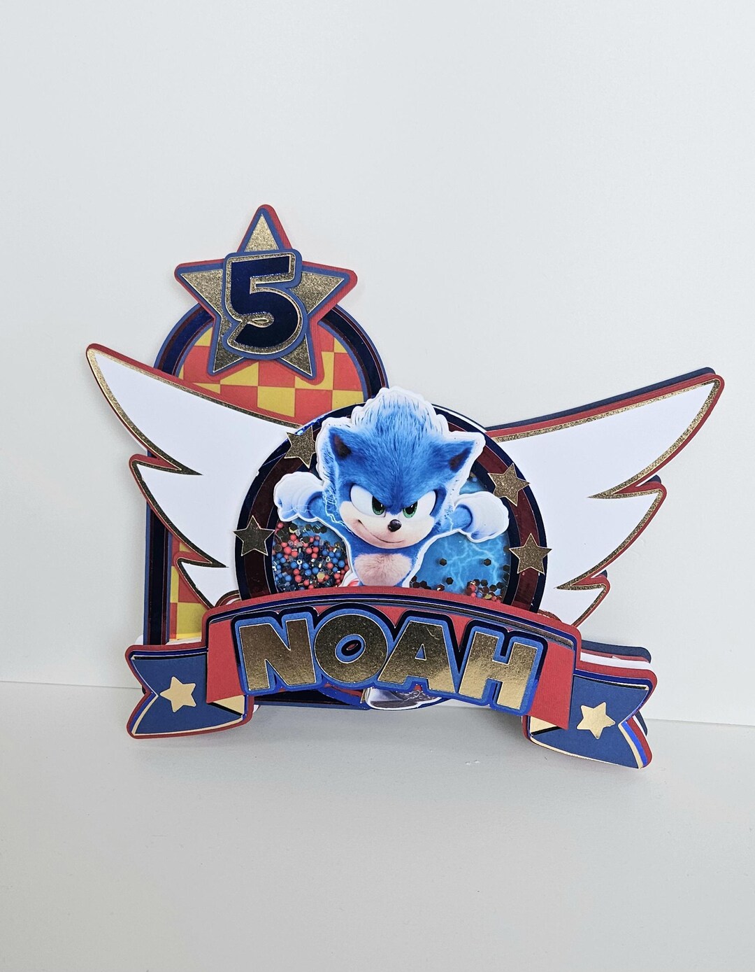 Sonic the Hedgehog Cake Topper Shaker | Sonic Birthday Cake Topper ...