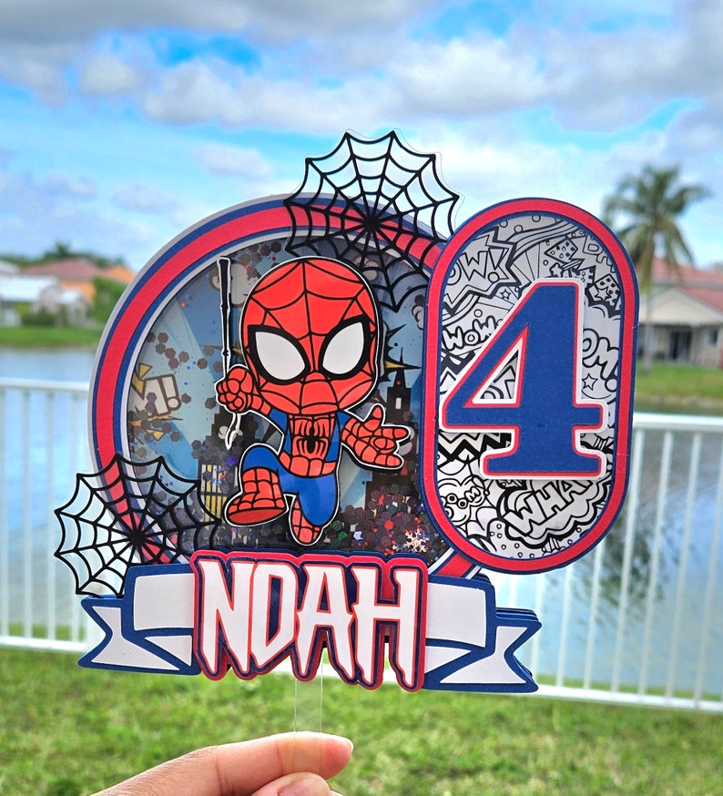 Spider 3D Cake Topper Shaker | Spider Birthday Cake Topper | Friends ...