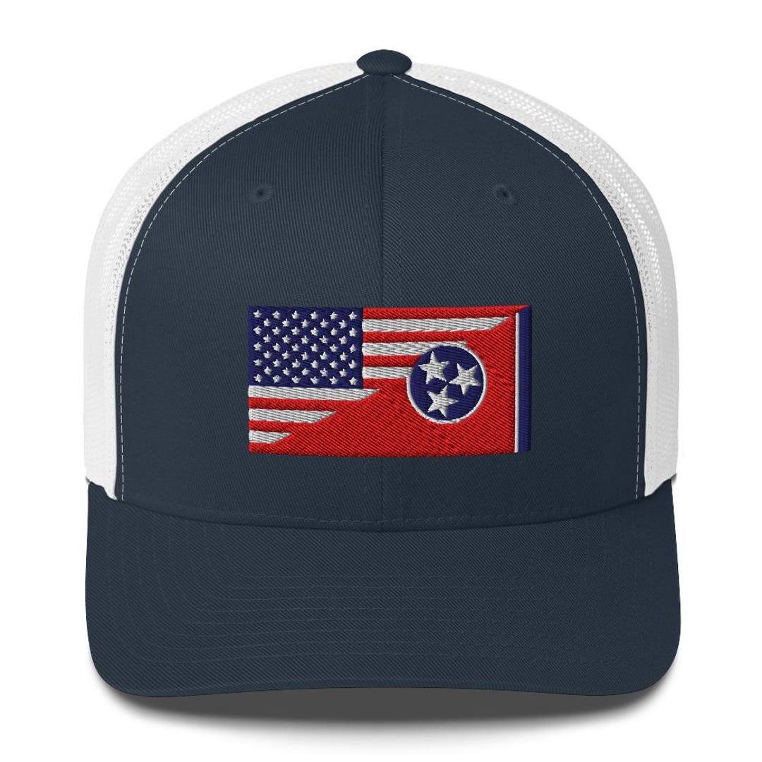 USA and Tennessee Flag Trucker Cap, American Hat, Tennessee Gift, Tri ...