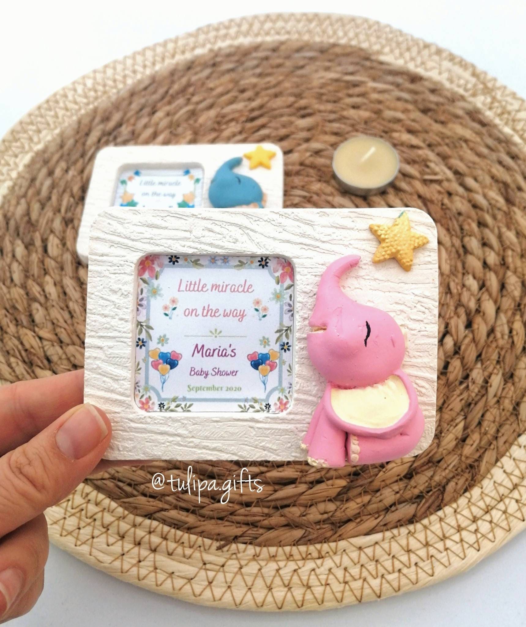 Customized Elephant Photo Frame Baby Shower Favors / Elephant Birthday ...