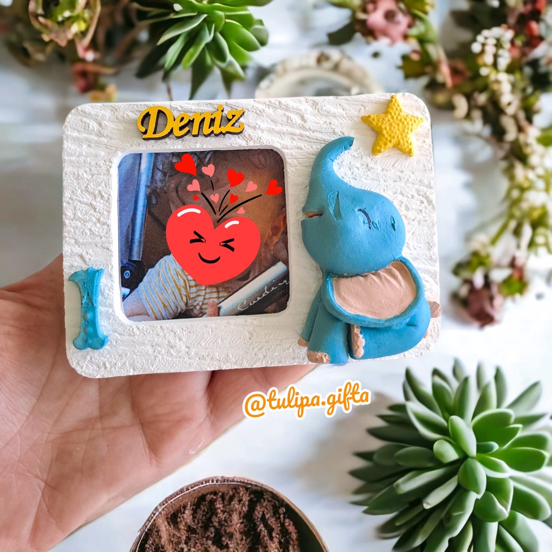 Customized Elephant Photo Frame Baby Shower Favors / Elephant Birthday ...