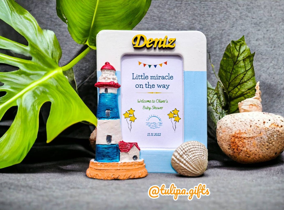 Lighthouse Birthday Party Favors / Nautical Magnet Frame Baby Shower ...