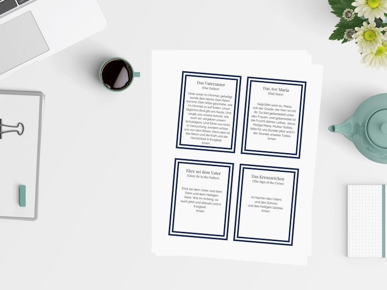 Prayer Cards in German in Instant Download - Etsy