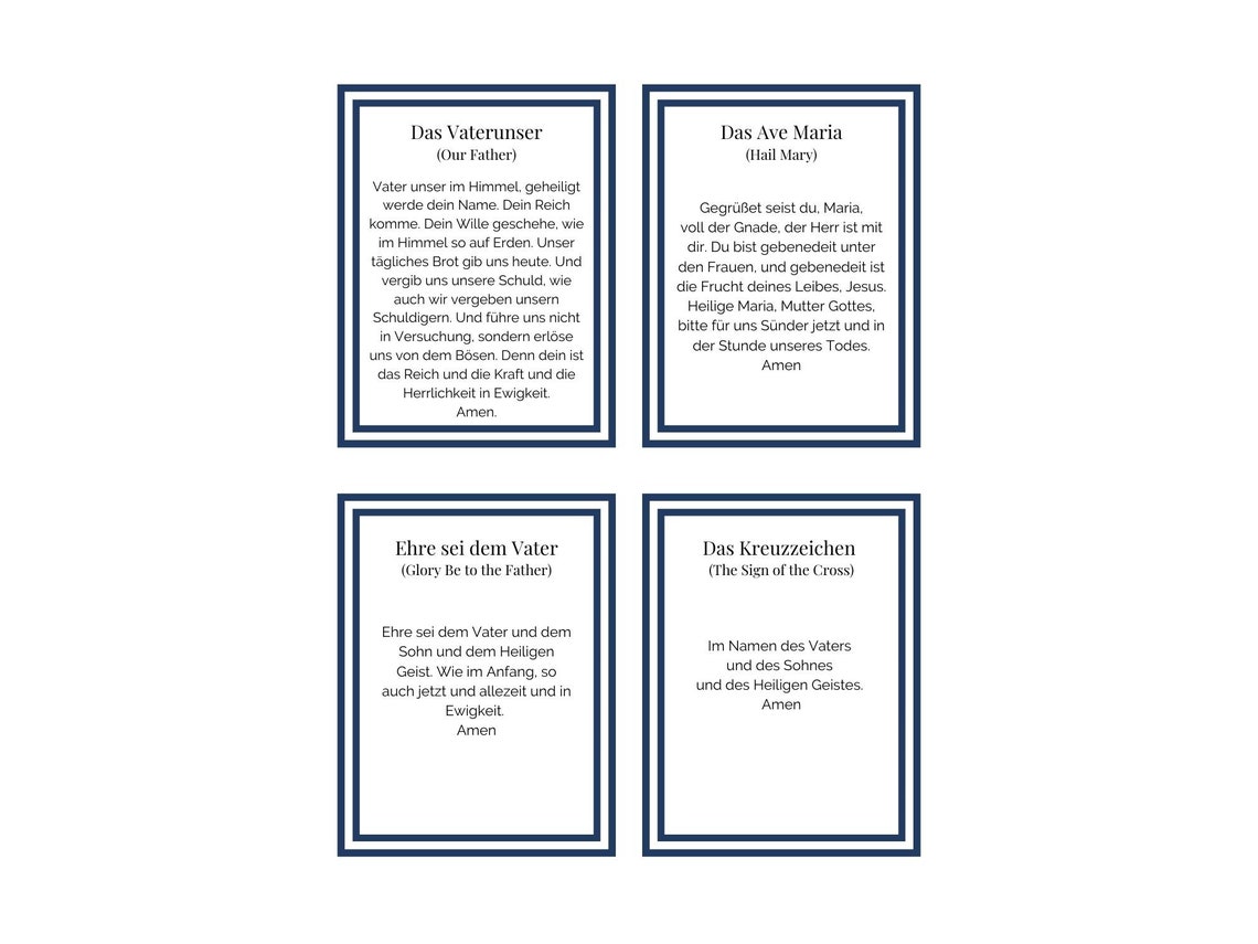 Prayer Cards in German in Instant Download - Etsy