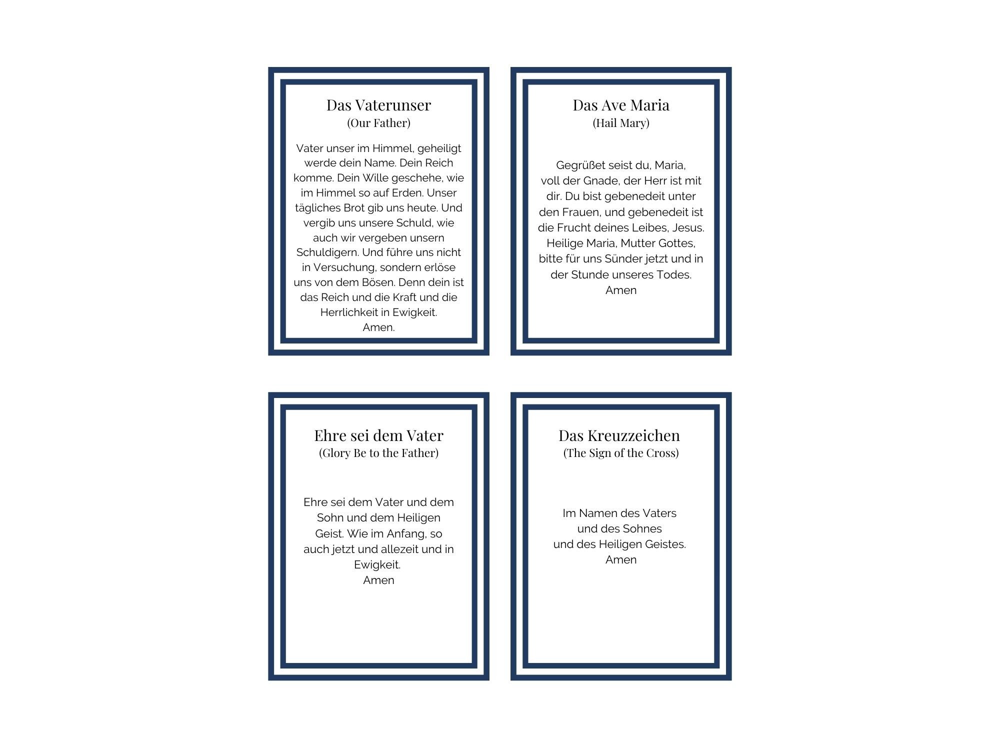 Prayer Cards in German in Instant Download - Etsy