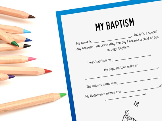 Catholic Baptism Worksheets