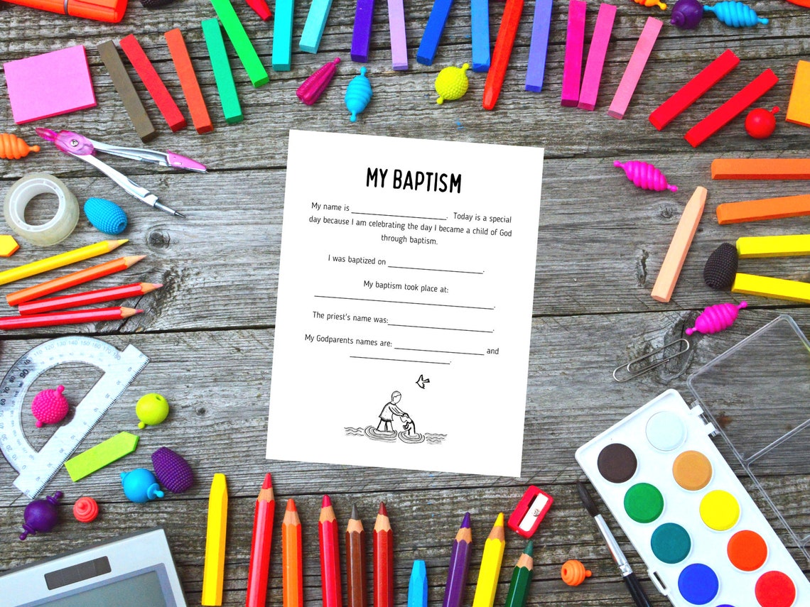 Catholic Baptism Worksheet - Etsy