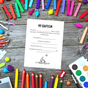 Catholic Baptism Worksheet - Etsy
